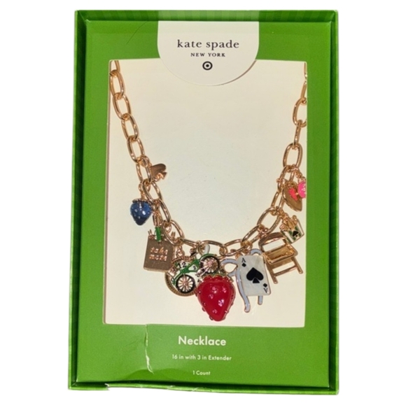 kate spade | Jewelry | Kate Spade Gold Necklace With Colorful Charms ...